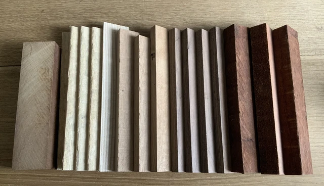 MIXED HARDWOOD DIY Timber Offcuts x 16 ASH OAK MAHOGANY IROKO & WALNUT ...