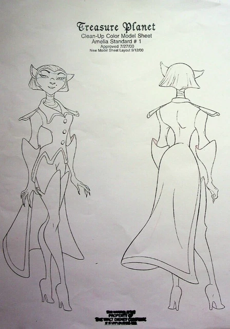 TREASURE PLANET PRODUCTION Animation Character Layout Model SHEET COPY ...