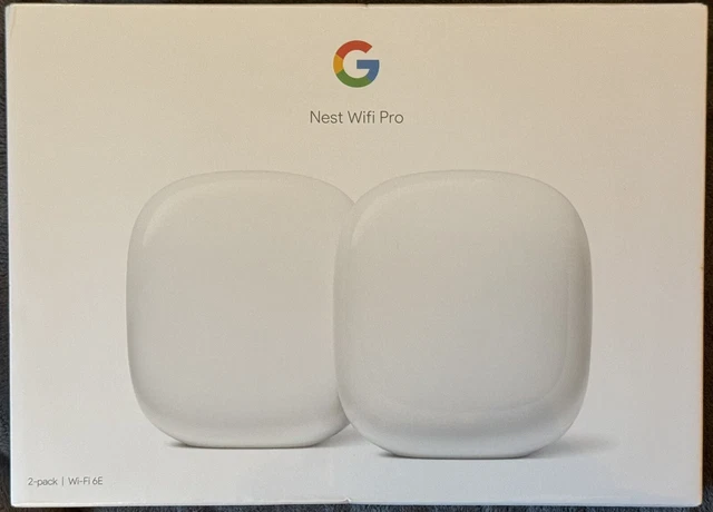 GOOGLE NEST WIFI Pro Wi-Fi 6E Router Mesh System - Snow (2-Pack) New ...
