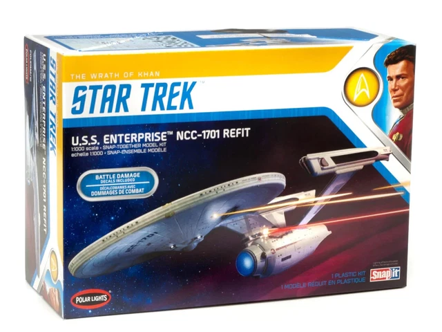 STAR TREK USS Enterprise NCC 1701 Refit - Wrath of Khan Polar Lights 1/ ...
