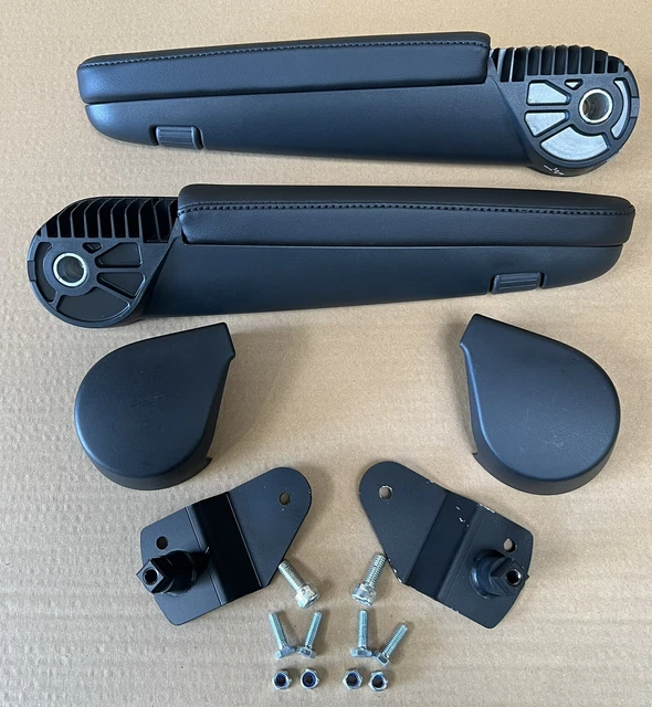 VW T5 T6 T6.1 Transporter Caravelle Armrests Titanium Black In Leather ...