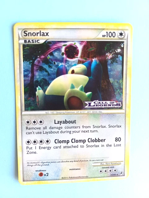 POKEMON CALL OF Legends Snorlax #33/95 Reverse Holo Jeu De Lumière Rare ...