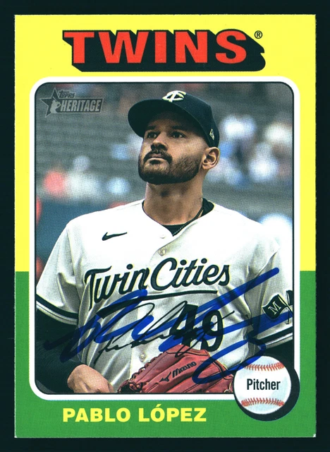 PABLO LOPEZ MINNESOTA Twins firmato IP autografato 2023 Topps Heritage ...