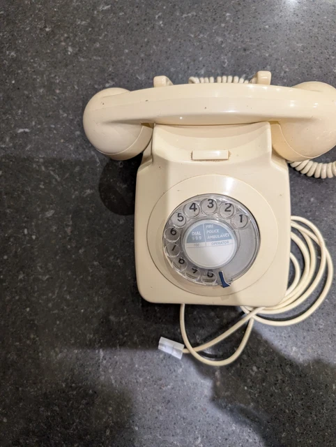 VINTAGE CREAM ROTARY Dial Telephone *Converter to Virgin router* *see ...