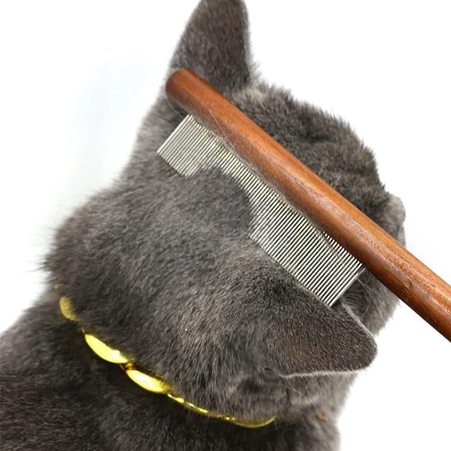 3 PACK SOLID Wood Cat Combs, for Cat Dog Rabbit Massage, Flea Lice Comb ...