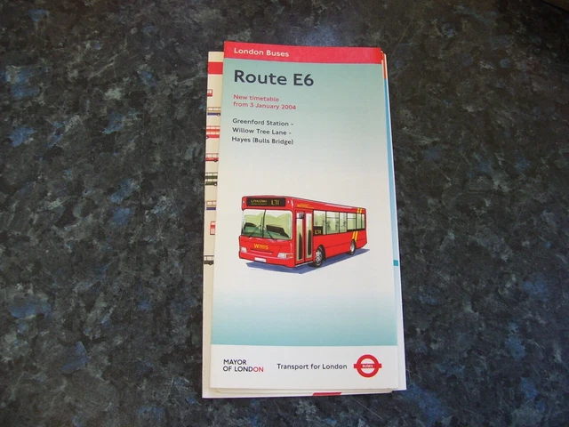 WINGS BUSES BUS Timetable-Route E6-January 2004-Used Con £0.99 ...