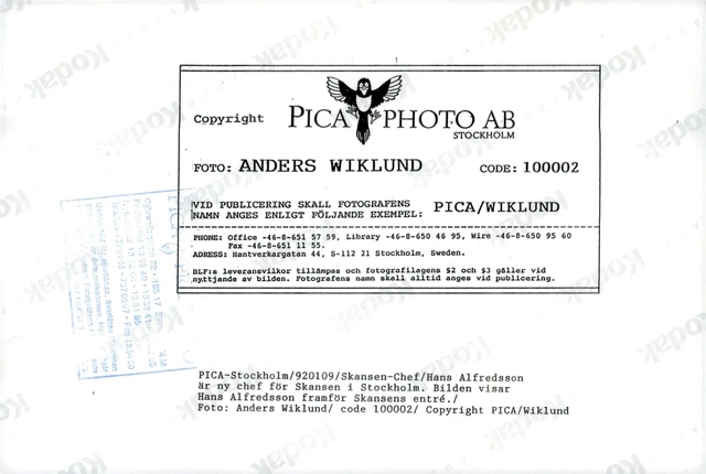 HASSE ALFREDSSON IN Front Of Skansen's Entrée - Vintage Photo 651901 ...