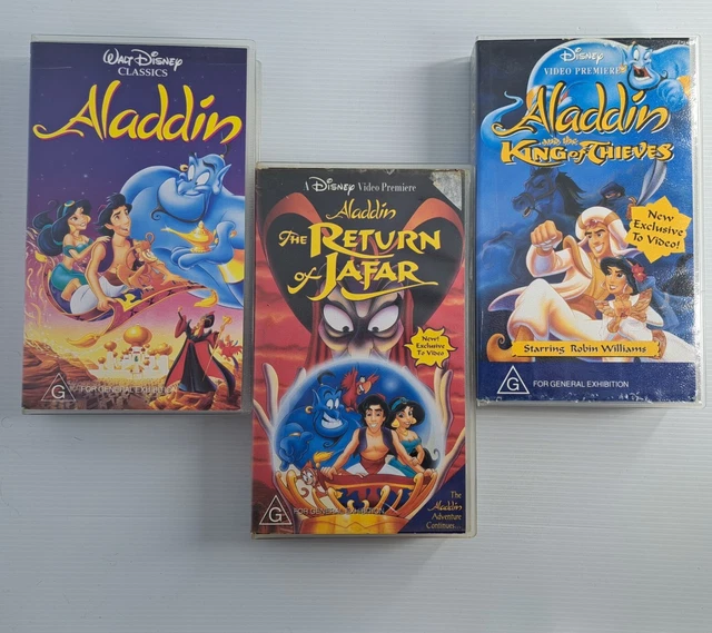 DISNEY ALADDIN & The Return Of Jafar & The King Of Thieves VHS X 3 PM2 ...