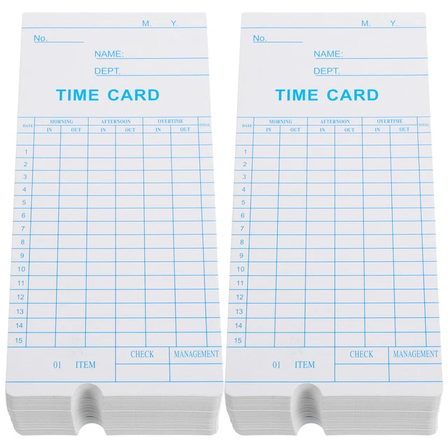 3 COUNT PAPER Timecard Staff Office Attendance Cards Tracker £27.35 ...