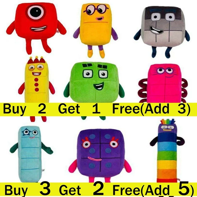 NUMBERBLOCKS PLUSH TOY Educational Number blocks 1-10 Plush Soft Doll ...