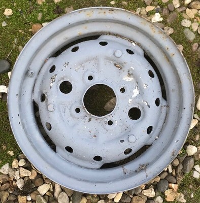 FROGEYE SPRITE STEEL road wheel modified/widened to 4 1/2" J used £24. ...