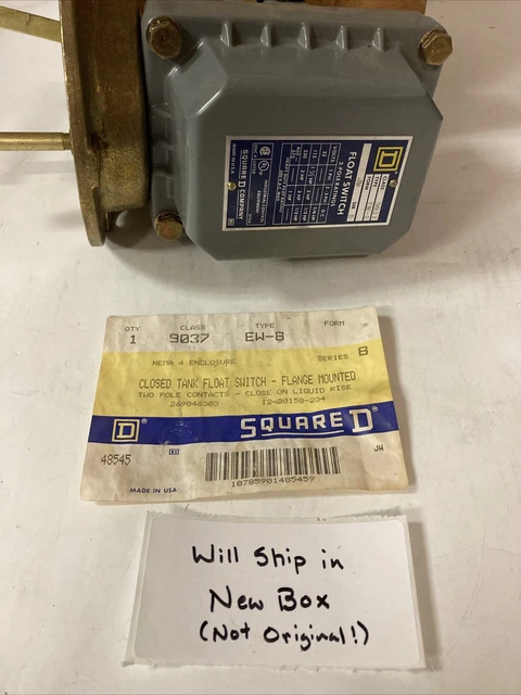 Float Switch Square D 9037HG32 Closed Tank – NEW, For Sump Pumps, Water ...