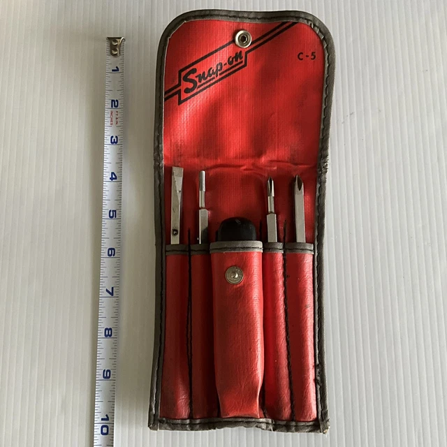 VINTAGE SNAP-ON SSDD42 Reversible Screwdriver Set w/ C-5 Storage Case A ...
