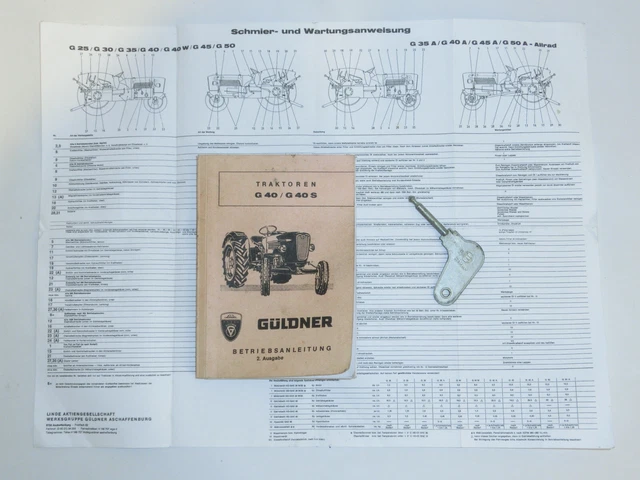 ORIGINAL GÜLDNER TRAKTOR G 40 G 40 S Betriebsanleitung Traktor Schlepper EUR 149,99 - PicClick DE