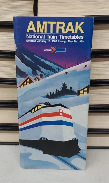 VTG AMTRAK NATIONAL Train Timetables Schedule Brochure Jan 15, 1989-May ...