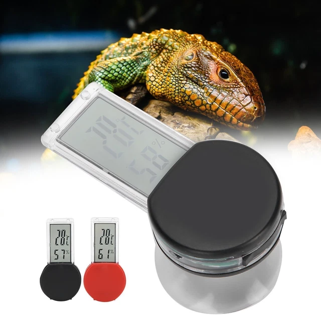 REPTILE TERRARIUM THERMOMETER Hygrometer Digital Display Pet Tank ...