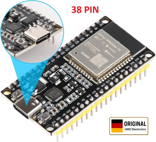 ESP32 NODEMCU IOT Entwicklungsboard ESP-WROOM-32 Bluetooth, WiFi & USB ...