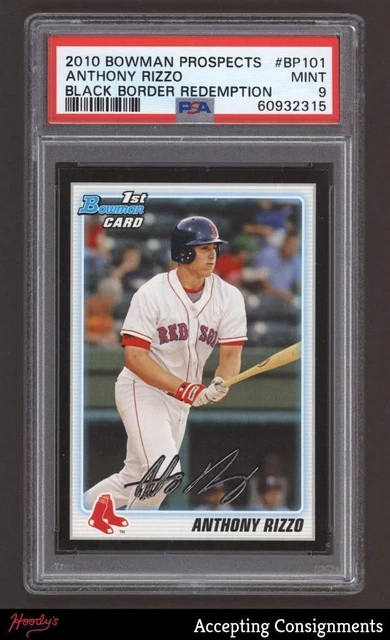2010 BOWMAN PROSPECTS noir #BP101 Anthony Rizzo 1ère recrue PSA 9 COMME ...