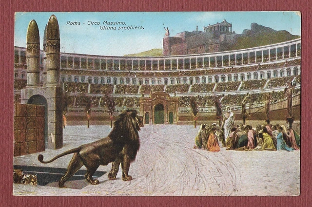 CARTOLINA A COLORI Storia di Roma Circo Massimo Leoni Ultima Preghiera ...