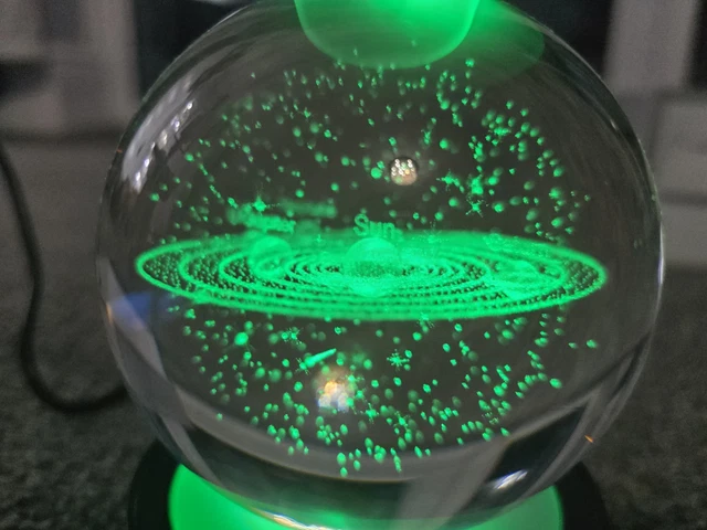 3D CRYSTAL BALL USB LED Night Light Moon Planet Globe Table Lamp Home ...