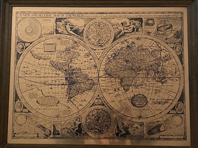 COPPER ETCHING, MAP Of The World By John Speed 1651 £25.00 - PicClick UK