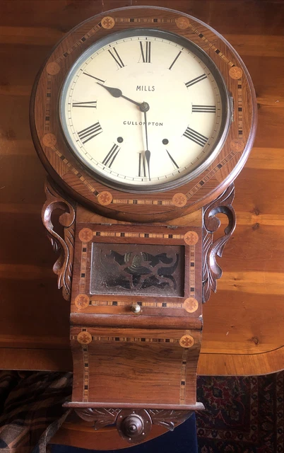 ANTIQUE “NEW Haven” American Drop Dial Wall Clock In Full Working Order ...