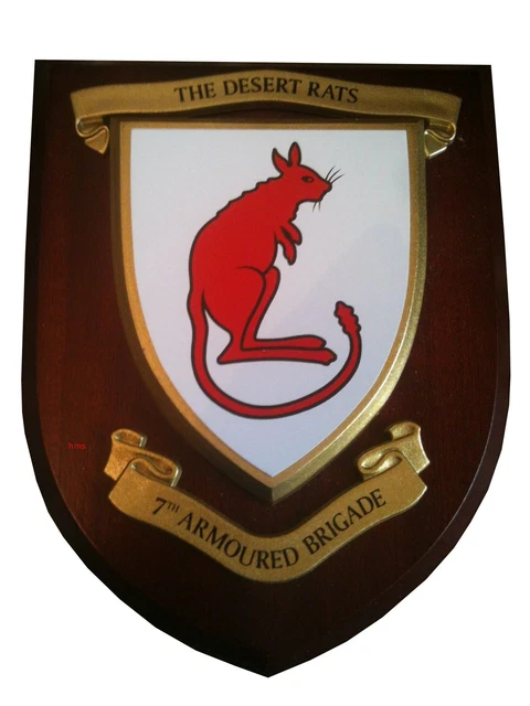 7TH ARMOURED BRIGADE Desert Rats Wall Plaque UK Made for MOD Military ...