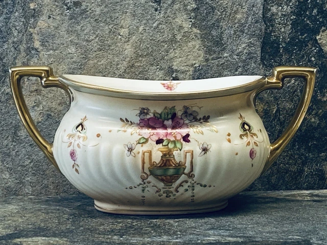 ANTIQUE CROWN DEVON Fielding's "Dora" Design Twin Handled Sugar Bowl ...