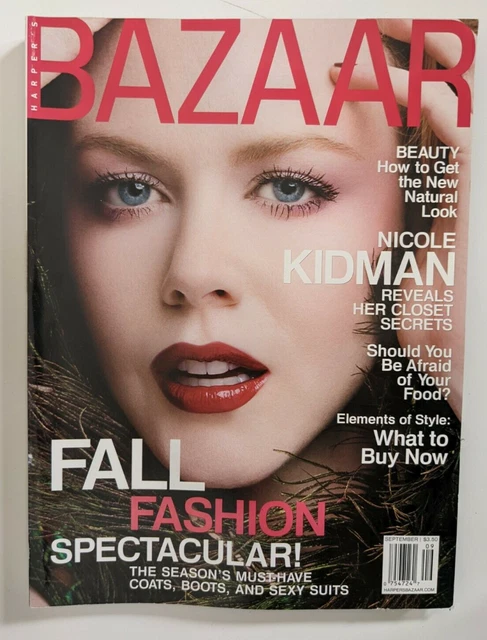 HARPER'S BAZAAR MAGAZINE September 2001 Nicole Kidman $29.90 - PicClick CA