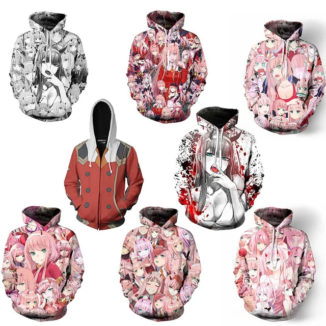 ANIME DARLING IN the Franxx Zero Two Hentai 3D Hoodie Sweatshirt ...