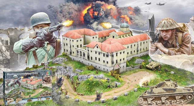 MINIATURE DIORAMA MODÉLISME Italeri MONTECASSINO 1944 LIGNE GUSTAV Auto ...