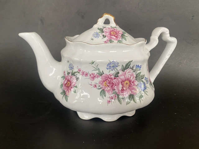 ARTHUR WOOD & SON STAFFORDSHIRE ENGLAND #6543 Pink Floral TEAPOT vtg ...