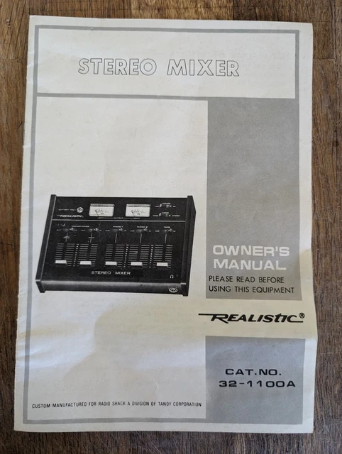 REALISTIC STEREO MIXER 32-1100A manual with Schematic Diagram £8.04 ...