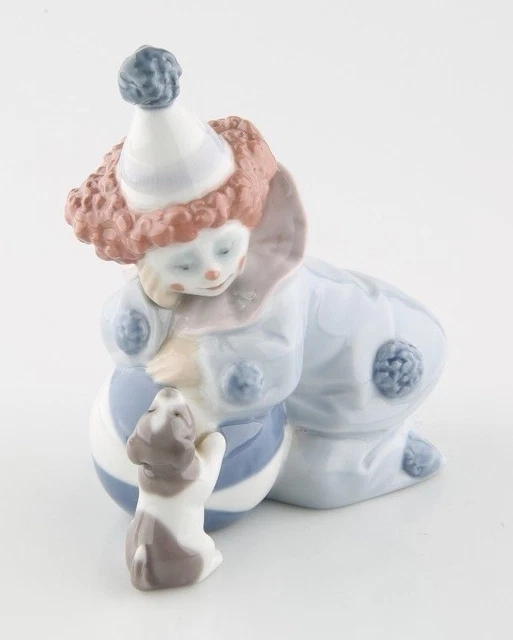 LLADRO PIERROT CLOWN W/Cucciolo Decorativi Figurina 5278 Porcellana ...