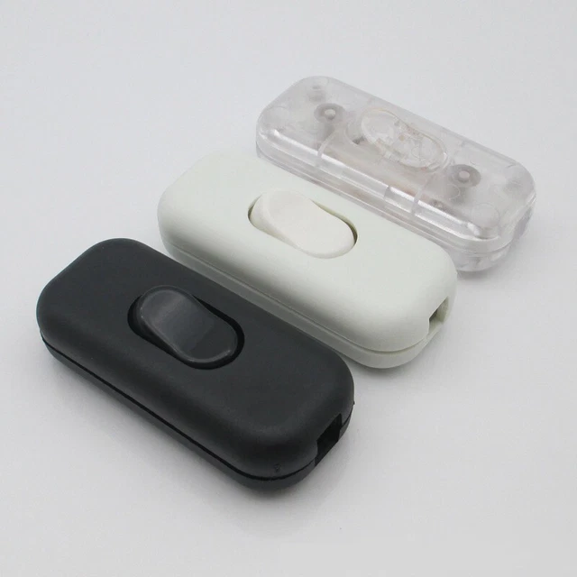 IN LINE ON/OFF Rocker Light Switch 2A 250V For 2/3 Core Flex Table ...