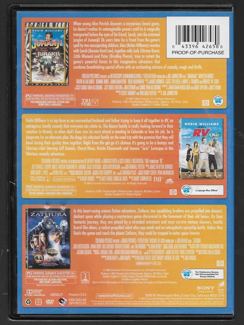 JUMANJI - RV - Zathura - Family Fun Time (DVD, 2 Disc set) $12.95 ...