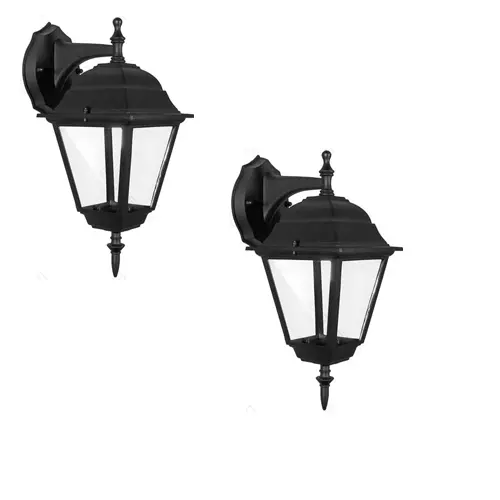 LAMPADA DA MURO Applique Da Giardino Lanterna E27 Esterno Ip44 Nero 2 ... LAMPADA DA MURO Applique Da Giardino Lanterna E27 Esterno Ip44 Nero 2 ...