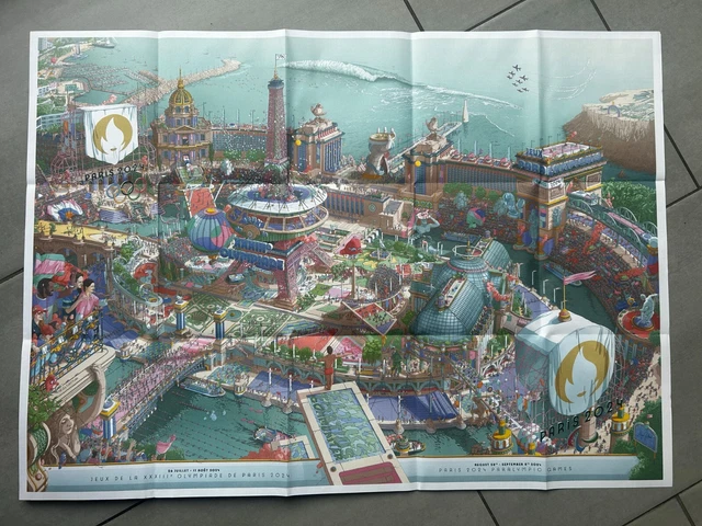 AFFICHE POSTER OFFICIELLE officiel JO Paris 2024 Jeux Olympiques ...