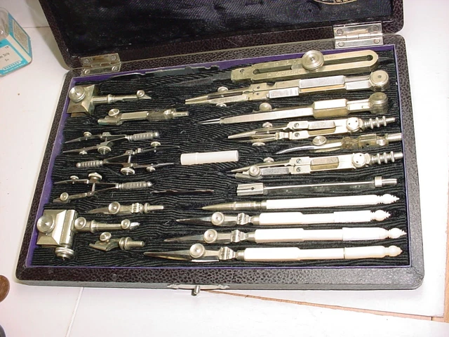 VINTAGE B.S.D. DRAWING instruments drafting large set $69.99 - PicClick