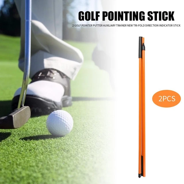 2X GOLF ALIGNMENT Sticks 3 Sections Golf Putting Ball Position Aid ...