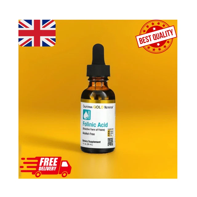 CALIFORNIA GOLD NUTRITION Folinic Acid, Alcohol free, 1 fl oz 30 ml ...