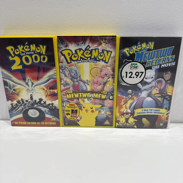 A4) 3 X POKÉMON VHS TAPES FILMS 1990’s FIRST MOVIE 2000 MEWTWO RETURNS ...