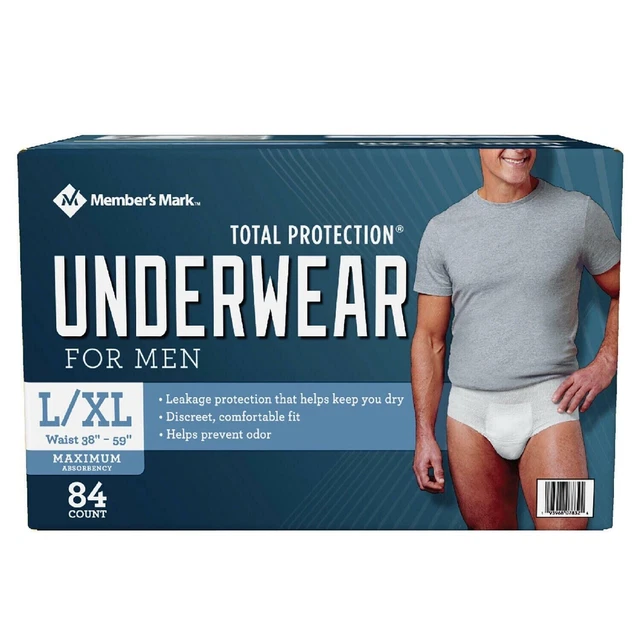 MEMBER'S MARK TOTAL Protection Incontinence Underwear for Men : Large ...