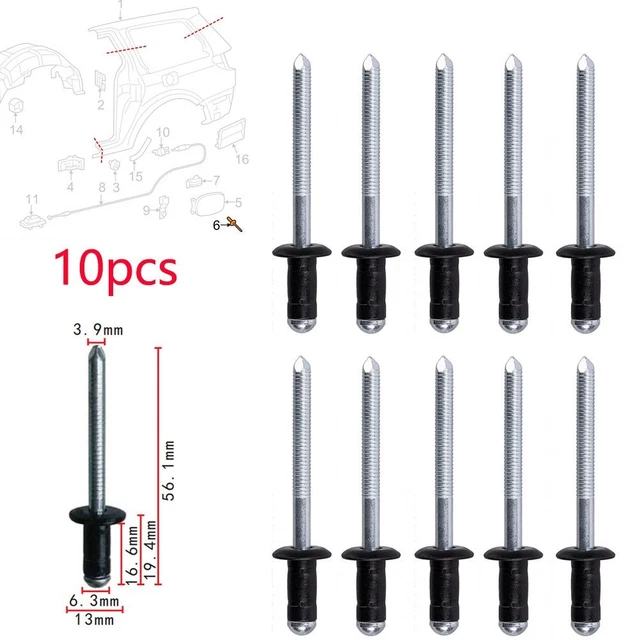 FUEL LID BLIND Rivet Blind Rivet For Toyota 2000-On Metal.Aluminum ...