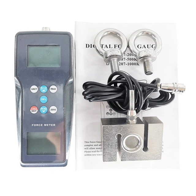 DIGITAL FORCE GAUGE Push Pull Force Tester Meter With External Sens ...