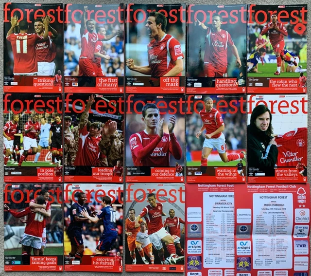 NOTTINGHAM FOREST FC 2009 2010 HOME FOOTBALL PROGRAMME COLLECTION ...