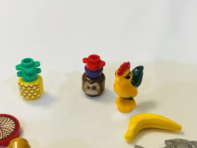 LEGO DISNEY PRINCESS Minifigure Heihei, Moana, Fish, Fruit, Oars ...
