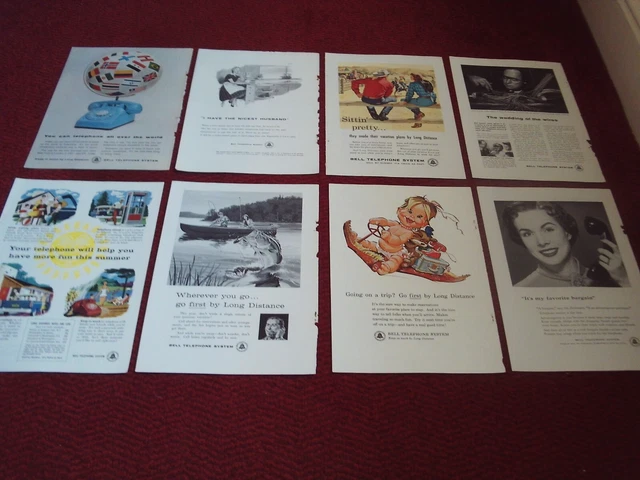 BELL TELEPHONE SYSTEM eight scarce vintage magazine advertisements £10. ...