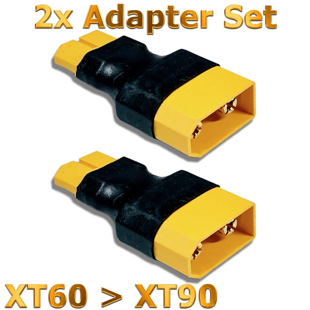 2X ADAPTERKABEL ADAPTERSTECKER XT60 Stecker Female auf XT90 Buchse Male Adapter EUR 8,98 ...