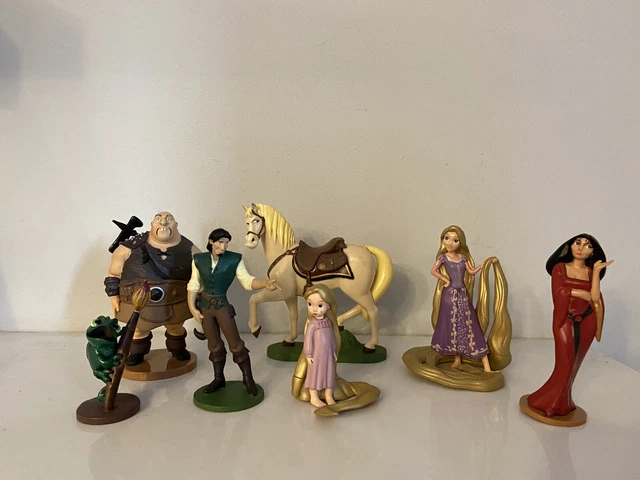 DISNEY TANGLED FIGURES Rapunzel Gothel Flynn Rider Maximus Pascal Bundle Set £13.95 - PicClick UK